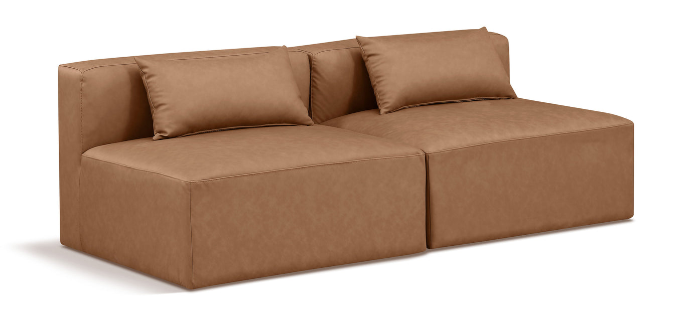 Cube - Modular 2 Seat Armless Sofa - Light Brown — Sleeper Sofas by Z ...
