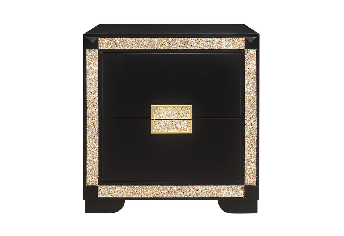 Blake - Nightstand - Black / Gold — Sleeper Sofas by Z Furniture